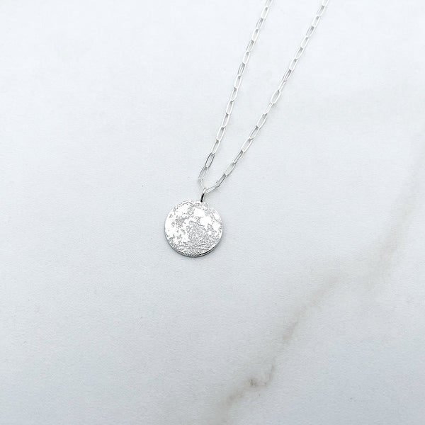 Full Moon Necklace in Sterling Silver or Gold Vermeil – Jaci Riley Jewelry