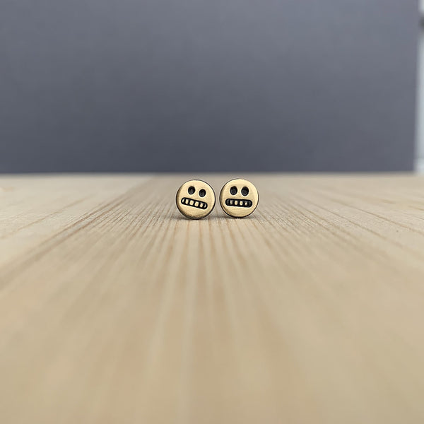 cringe face studs in 14k gold fill | sterling silver | brass – Jaci ...